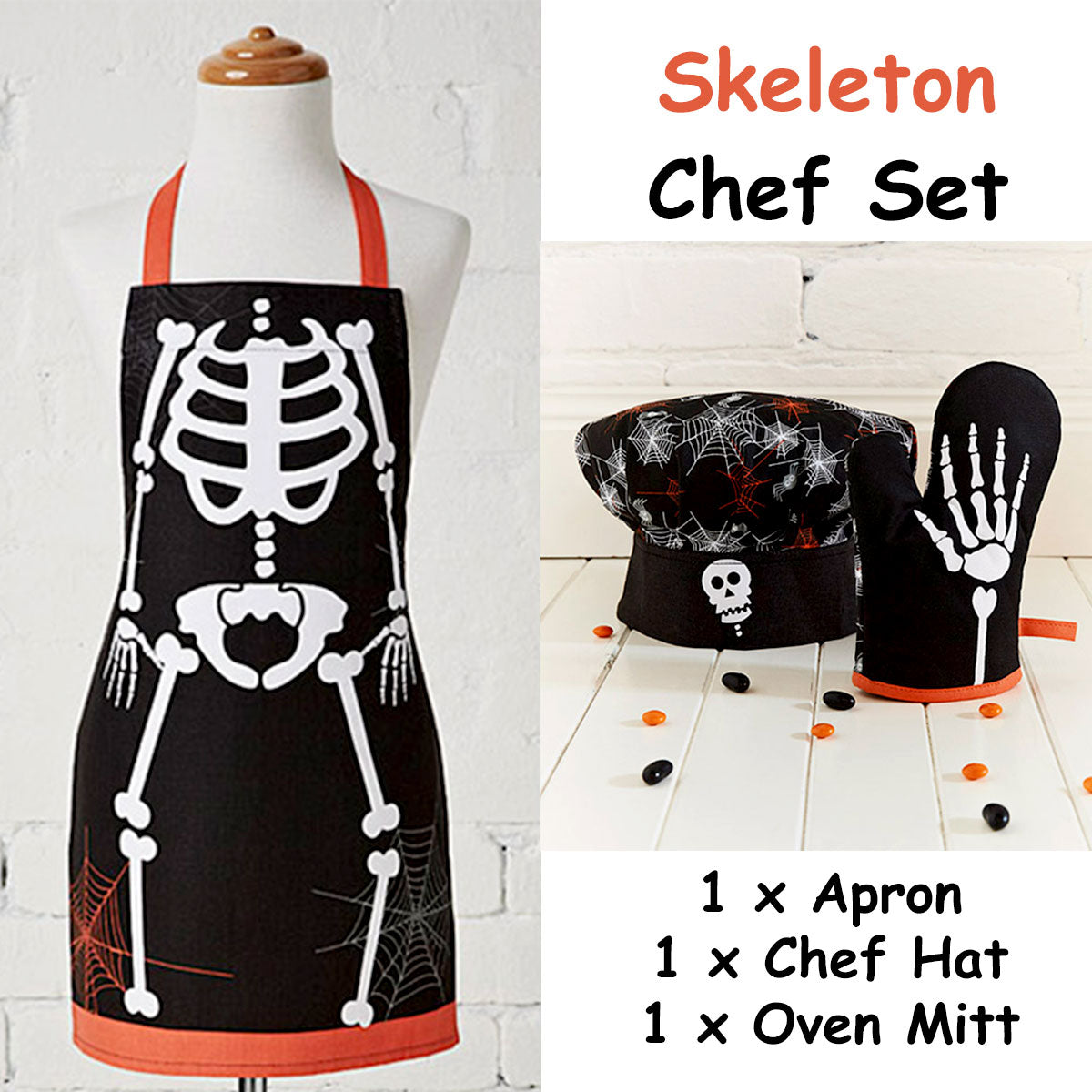 Skeleton Chef Halloween Set – Little Infants AU